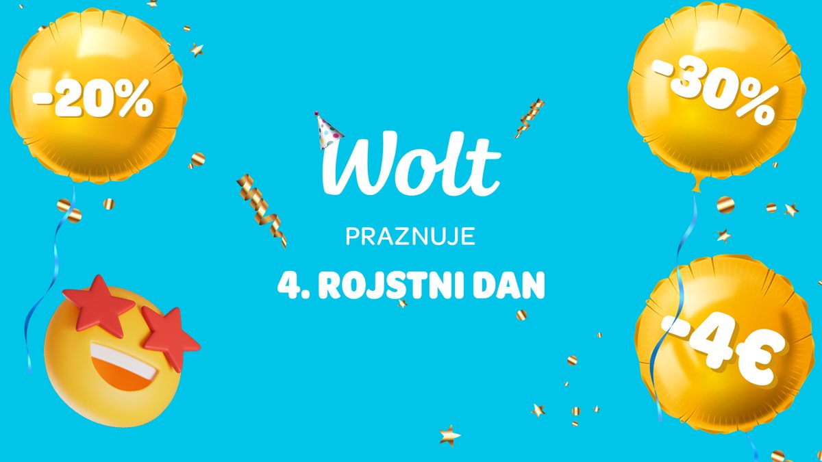 Wolt praznuje 4. obletnico! 🎉 – Wolt